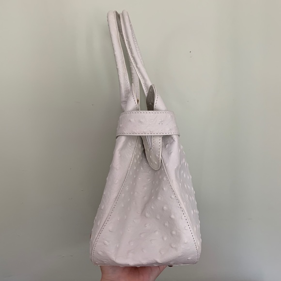stefano bravo | Bags | Stefano Bravo White Ostrich Leather Shoulder Bag ...